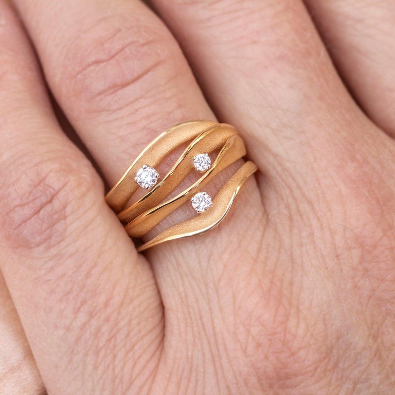 Customizable Annamaria Cammilli "Dune Royal" Ring with Diamonds in 18 ...