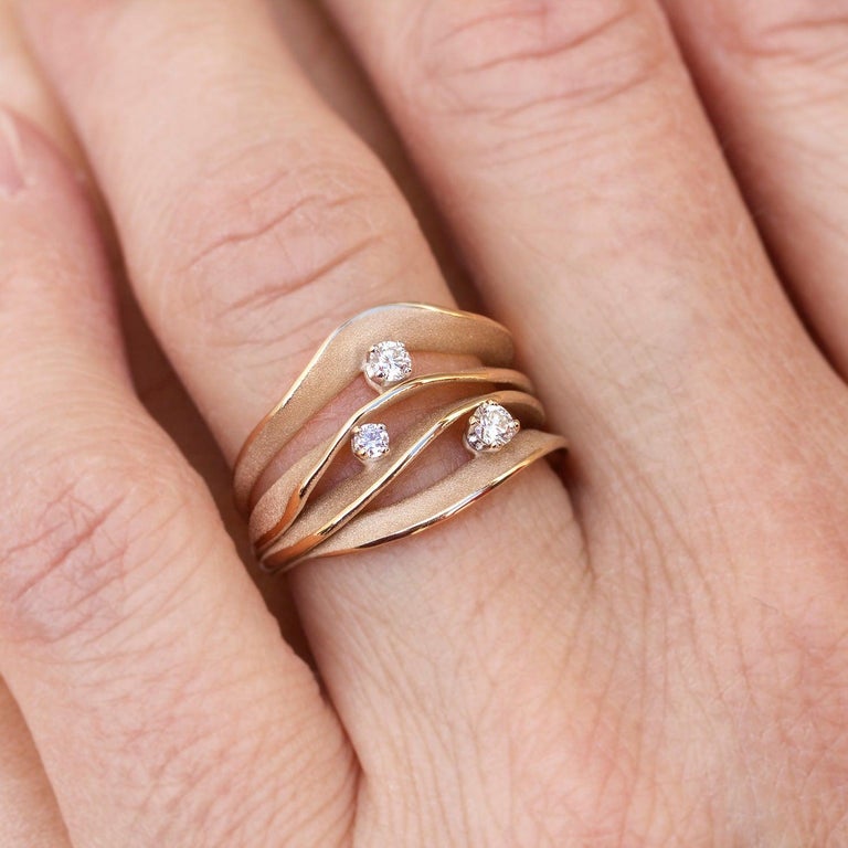 Customizable Annamaria Cammilli "Dune Royal" Ring with Diamonds in 18k ...