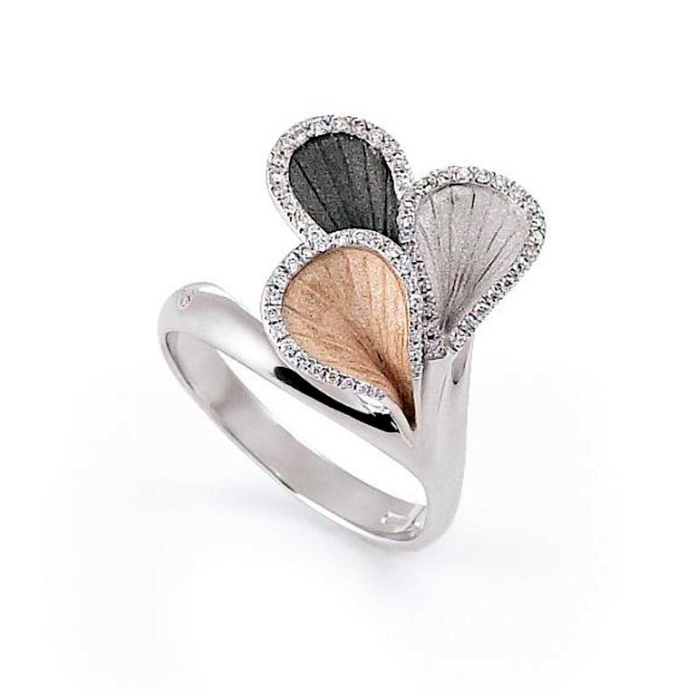 Customizable Annamaria Cammilli "Goccia" Ring with Diamonds in Three ...