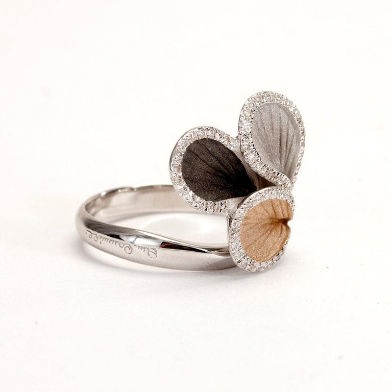 Customizable Annamaria Cammilli "Goccia" Ring with Diamonds in Three ...
