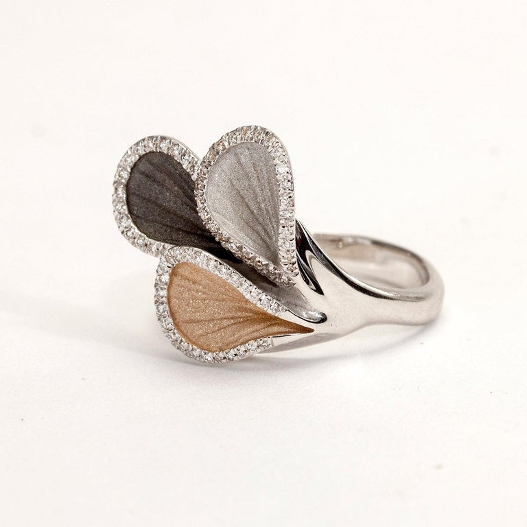 Customizable Annamaria Cammilli "Goccia" Ring with Diamonds in Three ...