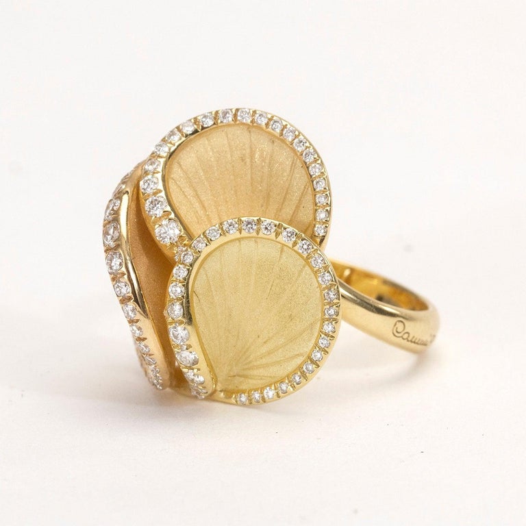 Customizable Annamaria Cammilli "Musa" Ring with Diamonds in Three ...