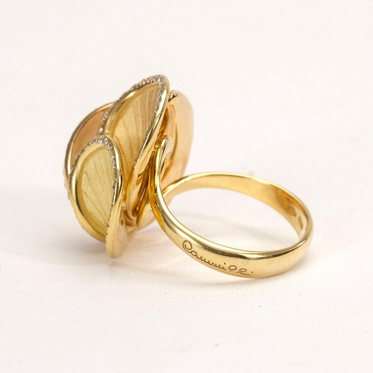 Customizable Annamaria Cammilli "Musa" Ring with Diamonds in Three ...