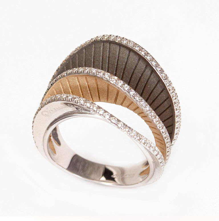 Customizable Annamaria Cammilli "Regina" Ring with Diamonds in Three ...