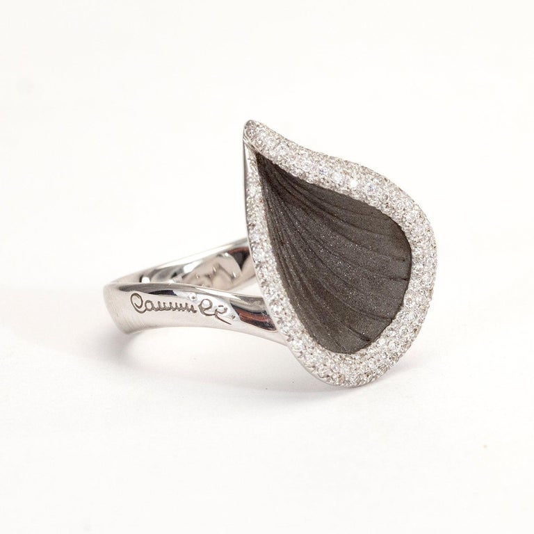 Customizable Annamaria Cammilli "Rivage" Ring with Diamonds in 18 Karat ...
