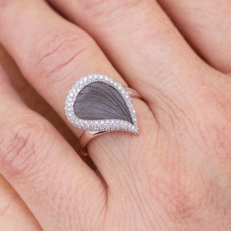 Customizable Annamaria Cammilli "Rivage" Ring with Diamonds in 18 Karat ...