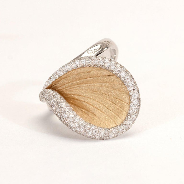 Customizable Annamaria Cammilli "Rivage" Ring with Diamonds in 18 Karat ...
