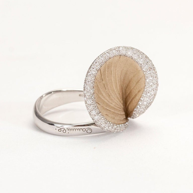Customizable Annamaria Cammilli "Rivage" Ring with Diamonds in 18 Karat ...