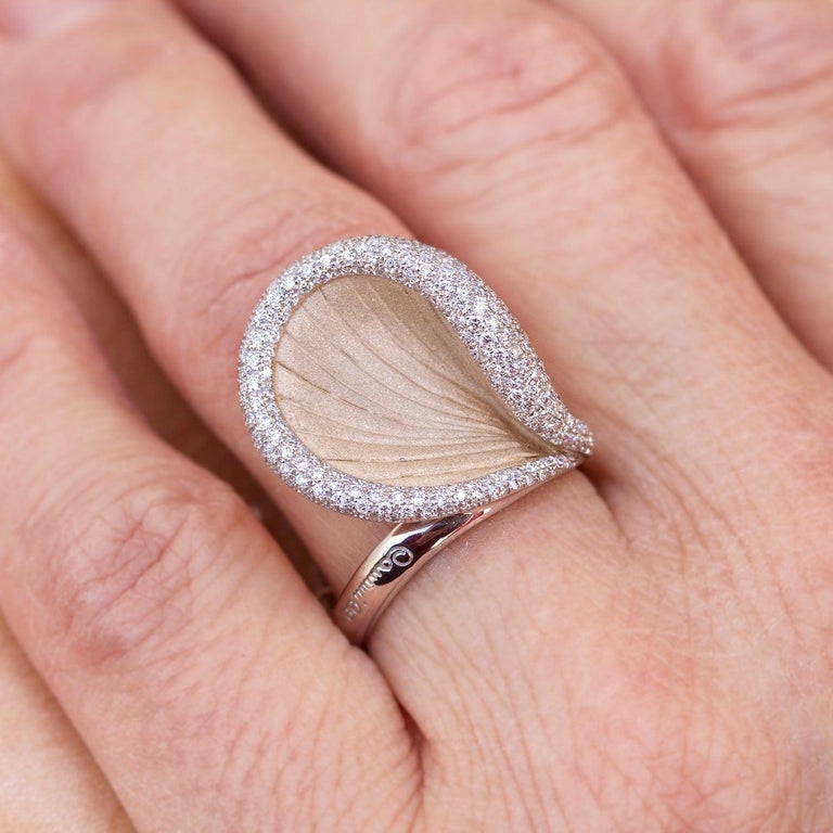 Customizable Annamaria Cammilli "Rivage" Ring with Diamonds in 18 Karat ...