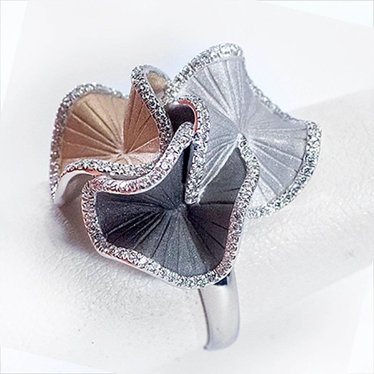 Customizable Annamaria Cammilli "Sultana" Ring with Diamonds in Three ...