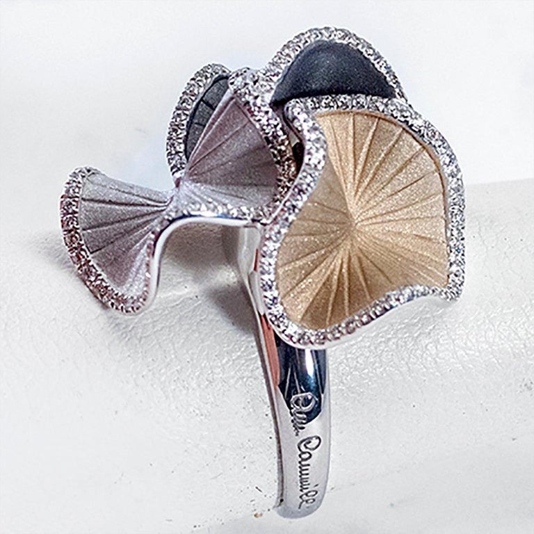 Customizable Annamaria Cammilli "Sultana" Ring with Diamonds in Three ...