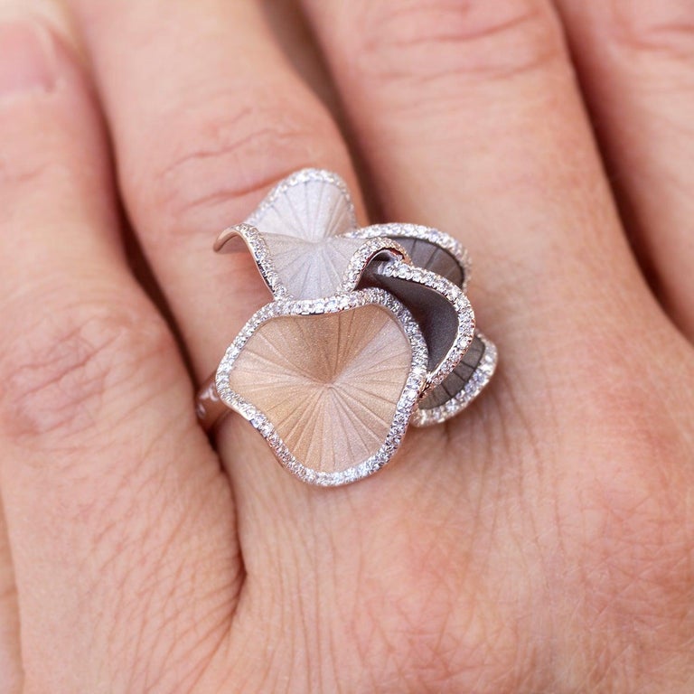 Customizable Annamaria Cammilli "Sultana" Ring with Diamonds in Three ...