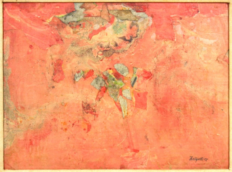Anne Brigadier Mid-Century Modern 'Rosette Glow' Mixed-Media Collage ...