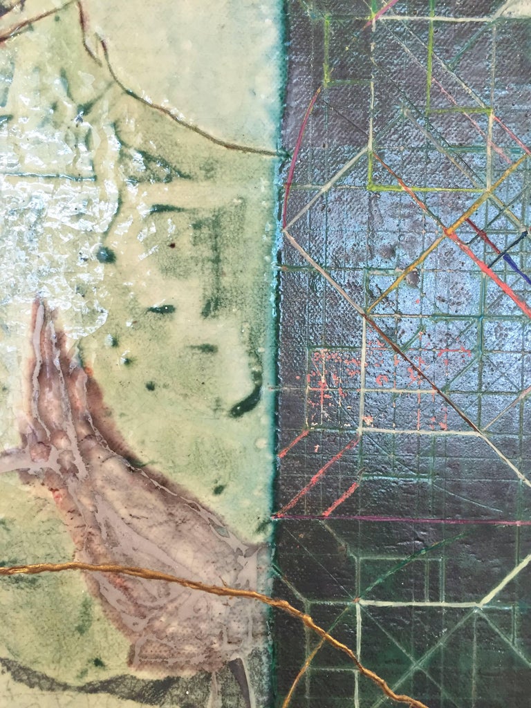 Anne Francey - Birds and Geometry, No. 6 (Hanging Ceramic Tile with ...