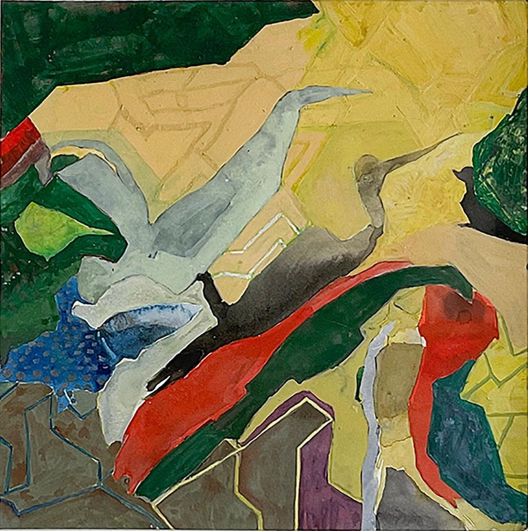 Anne Francey - Either (Colourful Gestural Geometric Abstract Painting ...