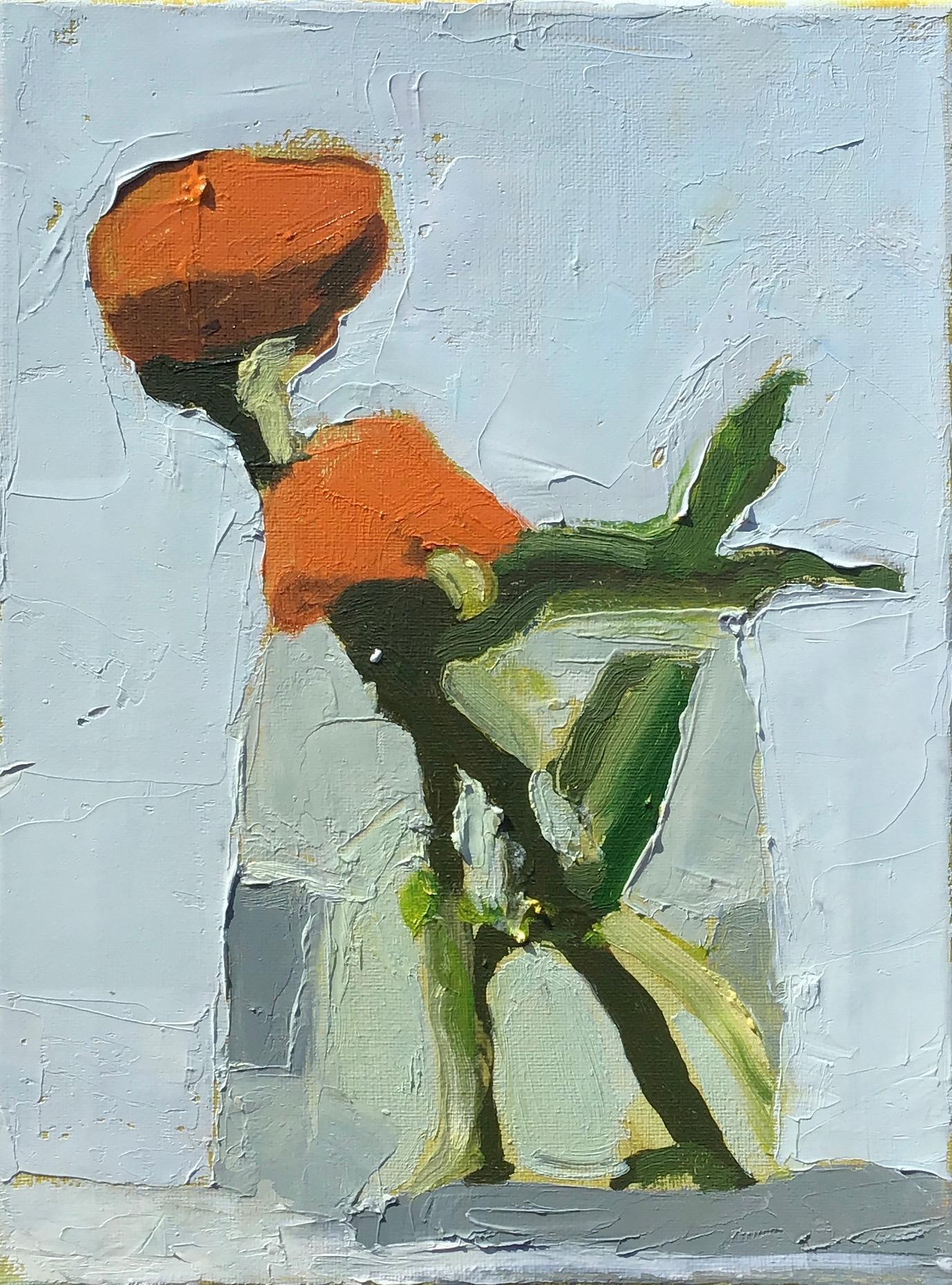 Anne Harney - "Orange Mums" Painterly Still-Life of Orange Flowers in ...