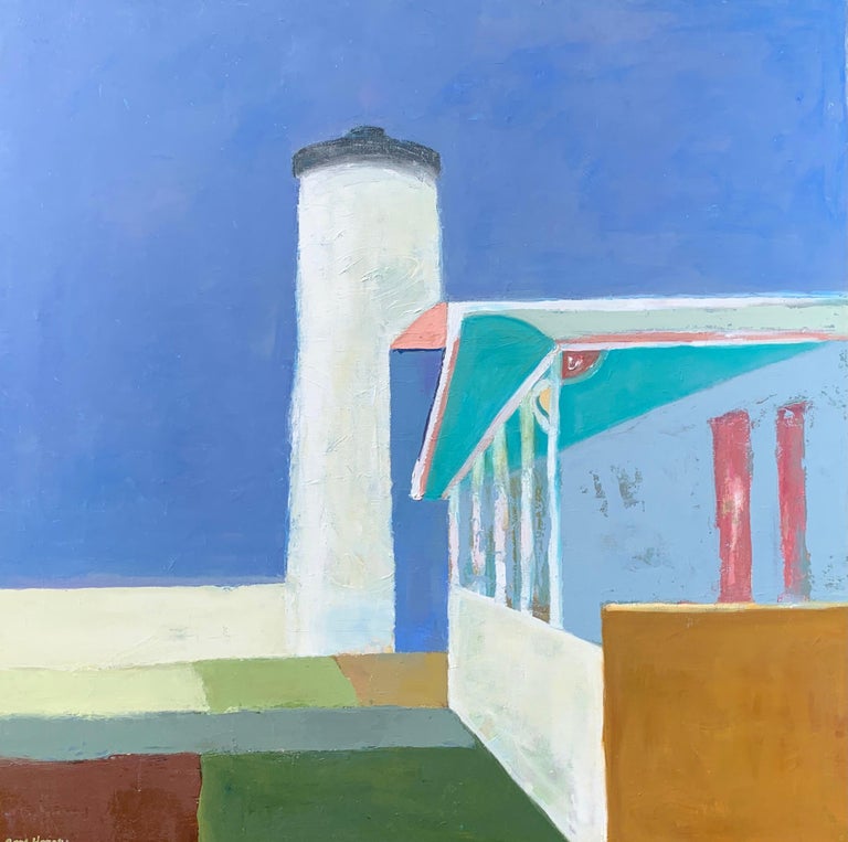 Anne Harney - Vineyard Lighthouse by Anne Harney, Pink Contemporary ...