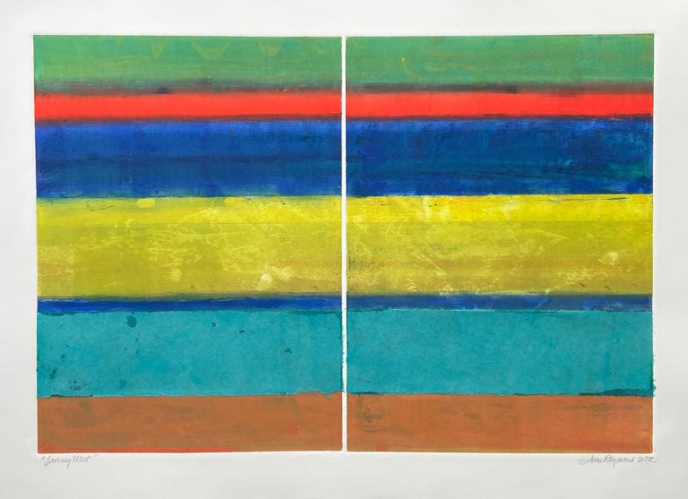 Anne Raymond - Journey West I, Diptych, Abstract Paintings on Paper ...
