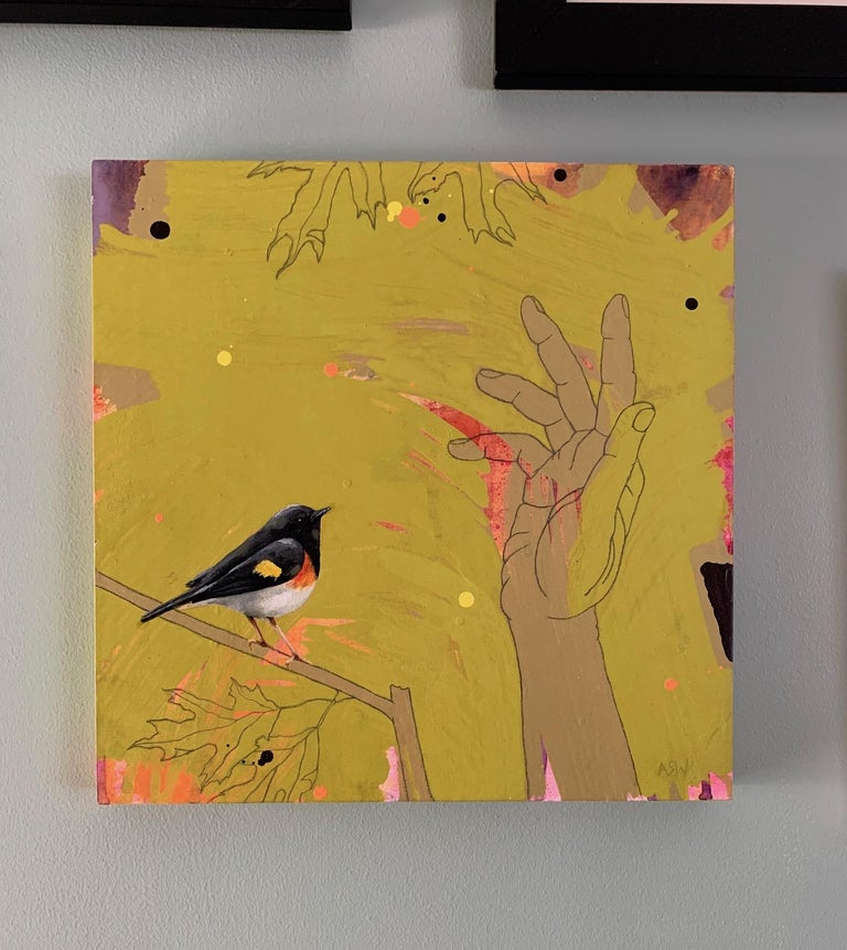 Anne Sargent Walker - "Black Miracle", acrylic and oil painting, bird ...
