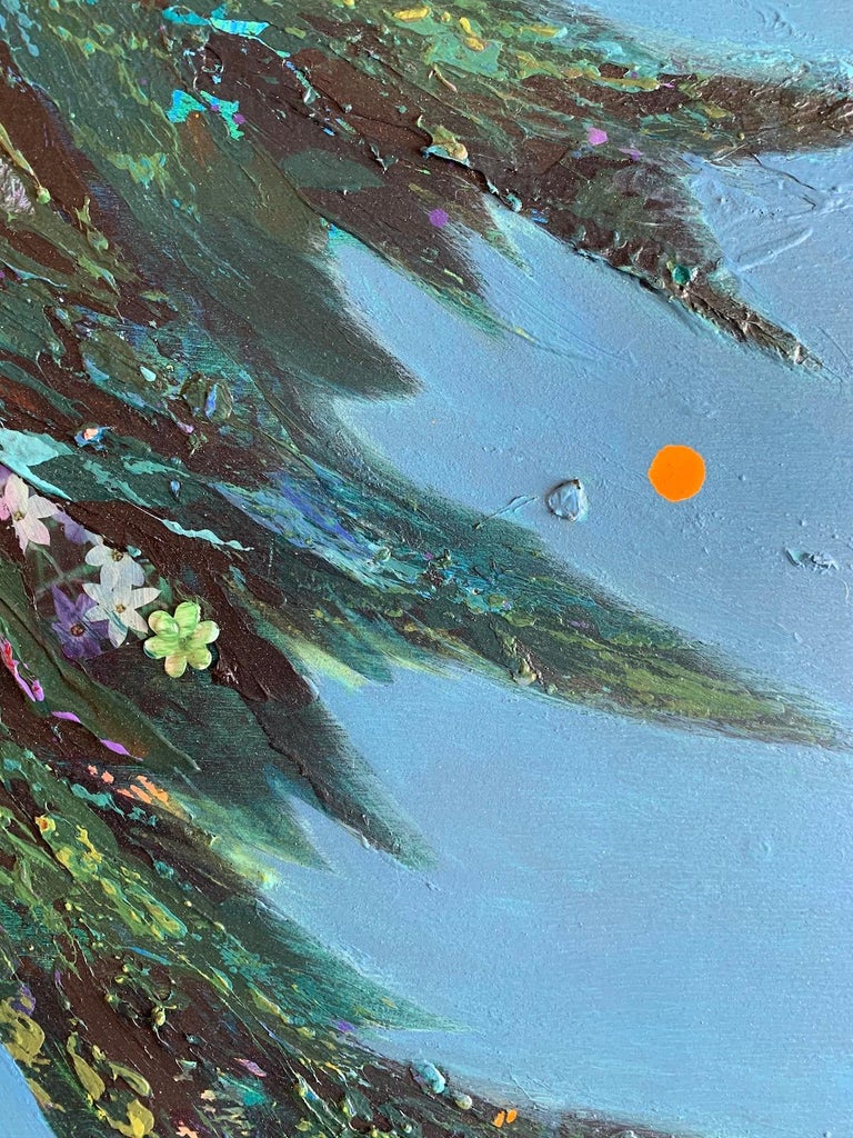 Anne Sargent Walker - "Evening Flight", oil, acrylic, painting, collage ...