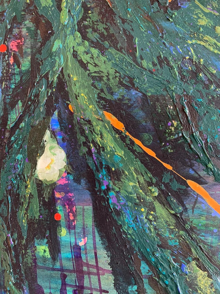 Anne Sargent Walker - "Evening Flight", oil, acrylic, painting, collage ...