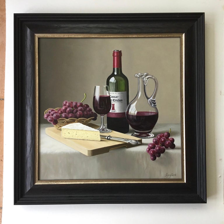 Anne Songhurst - Bordeaux and Brie - modern realism oil painting fruit ...