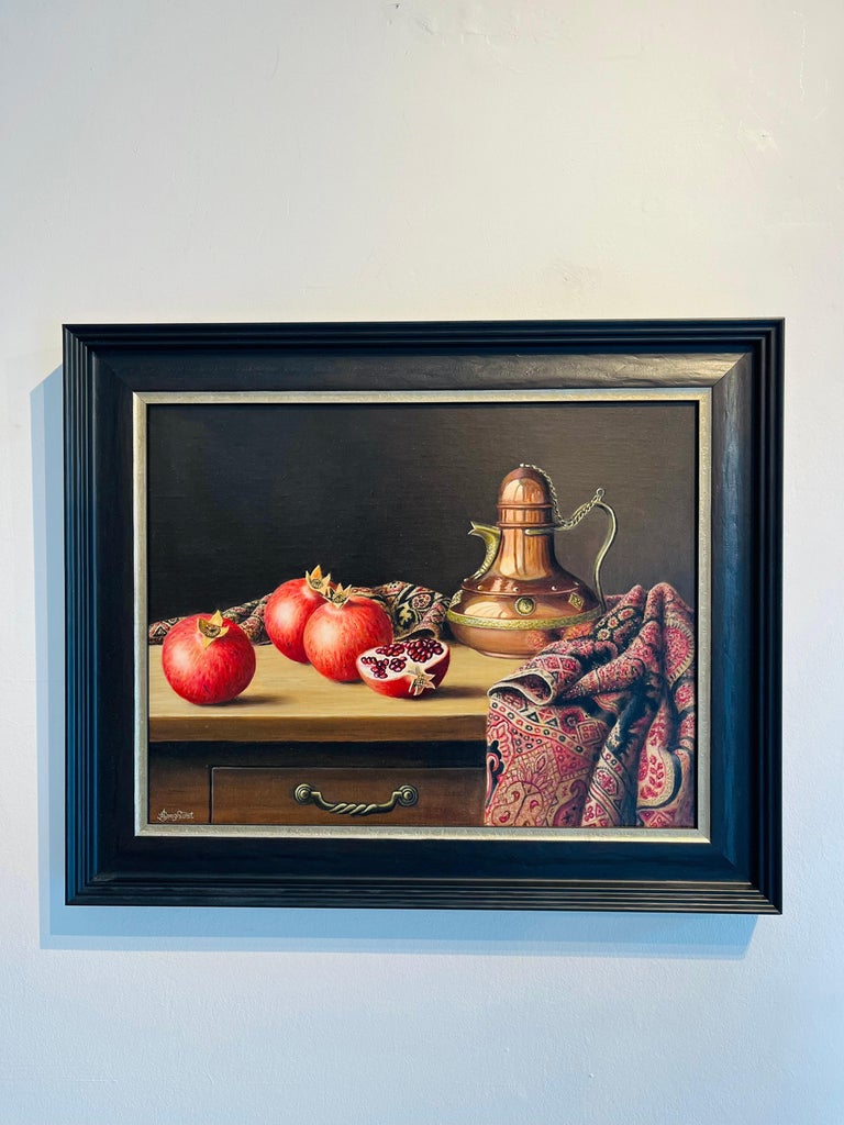 Anne Songhurst - Copper Pot with Pomegranates - still life original ...