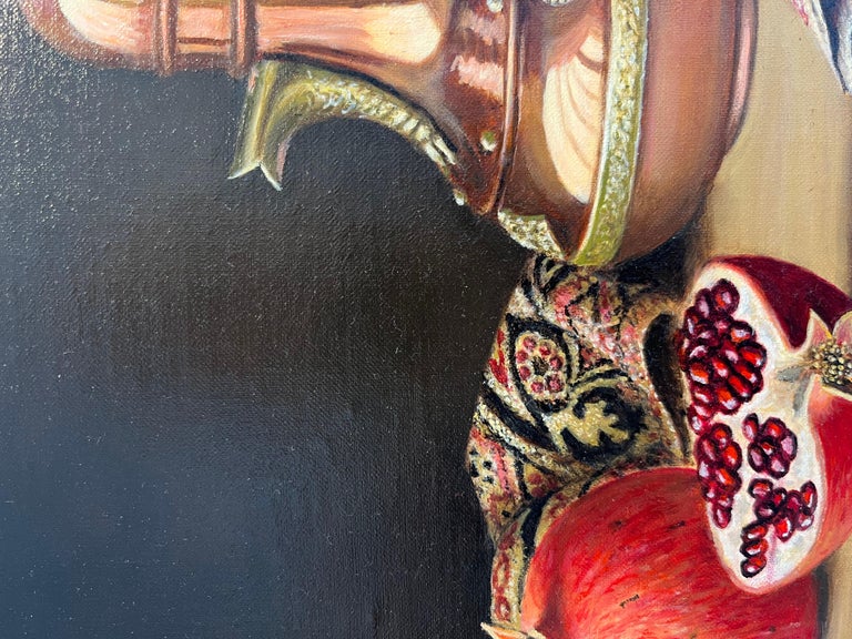 Anne Songhurst - Copper Pot with Pomegranates - still life original ...