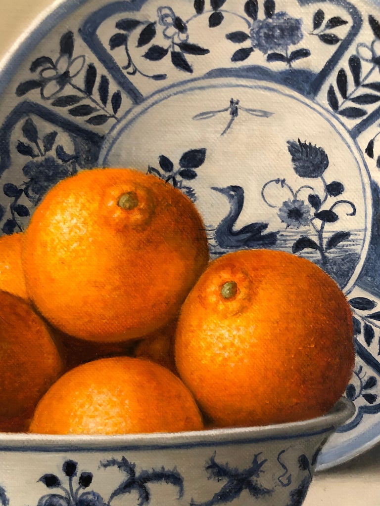 Anne Songhurst - Mandarins in a Chinese Bowl-realism still life ...