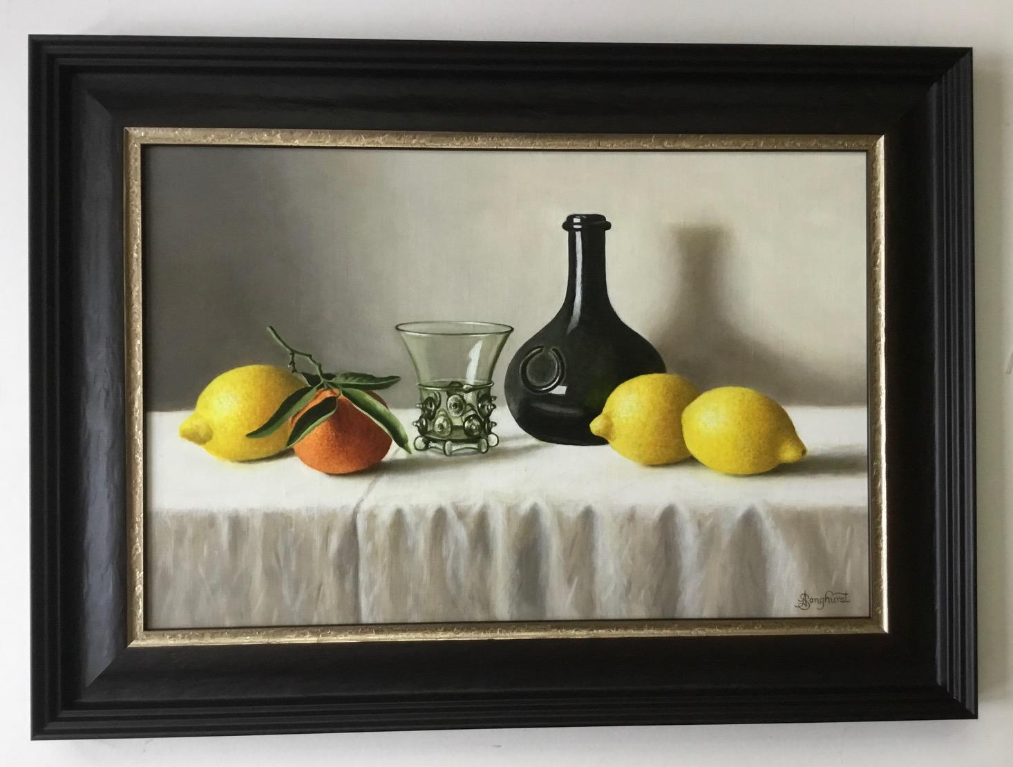 Anne Songhurst - Onion Bottle with Lemons - original still life classic ...