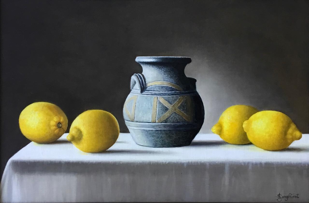 Anne Songhurst - Silver Jug with Cherries -contemporary realism still ...