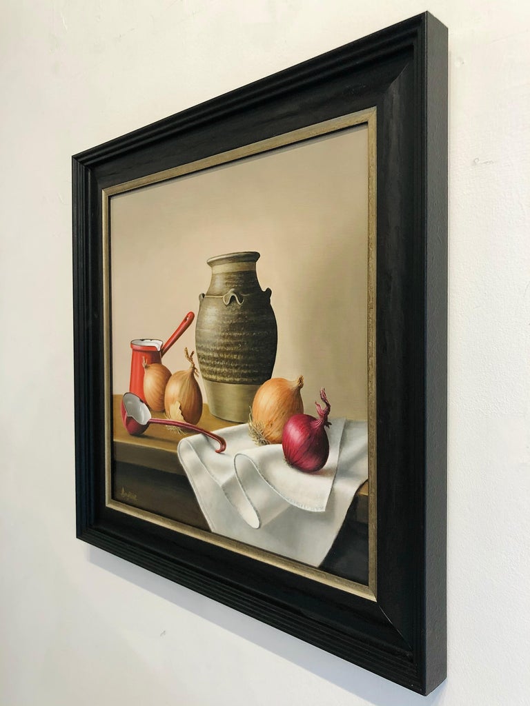 Anne Songhurst - Stoneware Jar with Onions - contemporary realism still ...