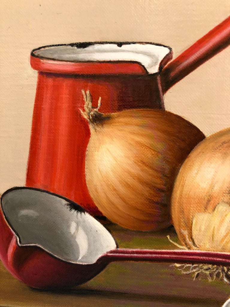 Anne Songhurst - Stoneware Jar with Onions - contemporary realism still ...