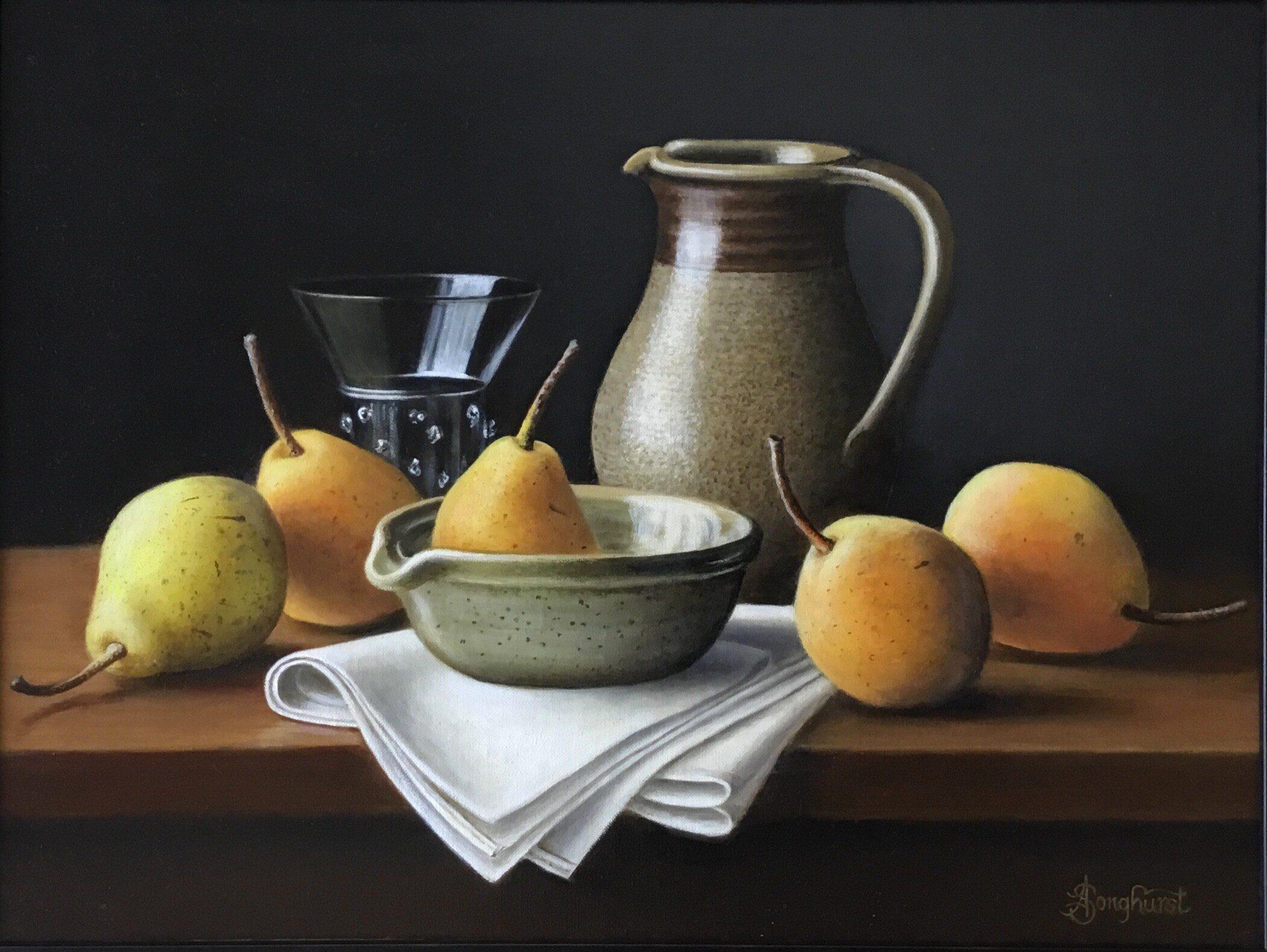 Anne Songhurst - Stoneware Jug with Pears - original still life ...