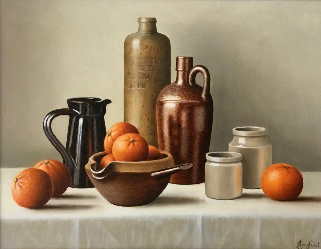 Anne Songhurst - Silver Jug with Cherries -contemporary realism still ...