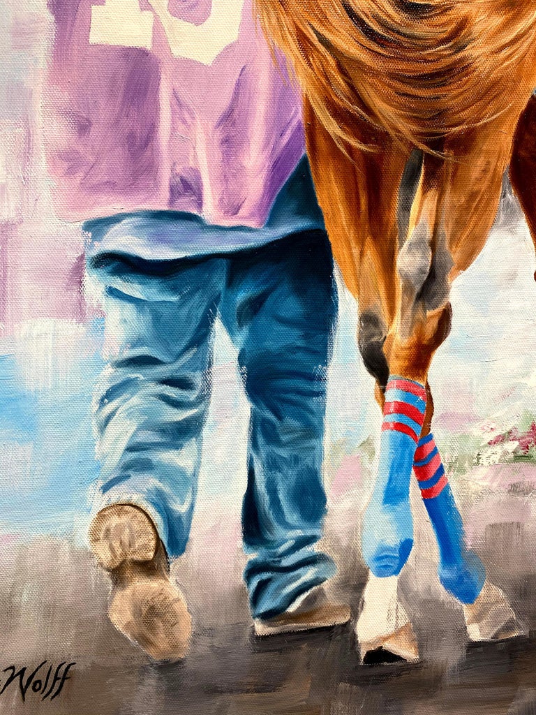 Anne Wolff - Anne Wolff, "#10", Racing Equine Oil Painting on Canvas ...