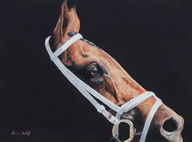 Anne Wolff - Anne Wolff, "Sunlight", Equine Portrait Oil Painting on ...