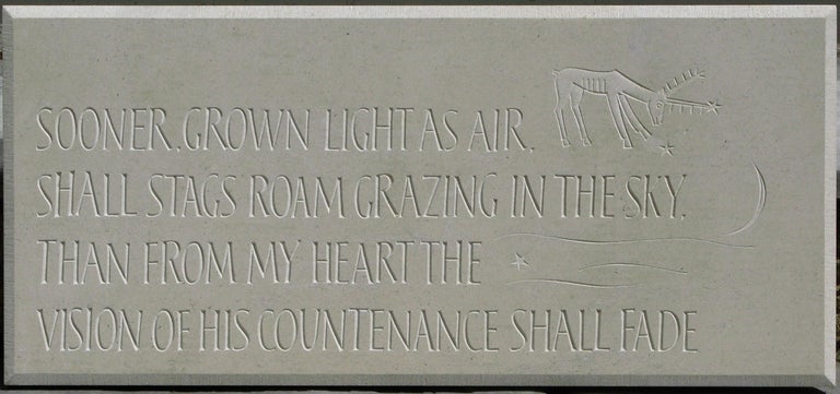 Annet Stirling - Roaming Stags, Poetry Hand-carved into Purbeck ...