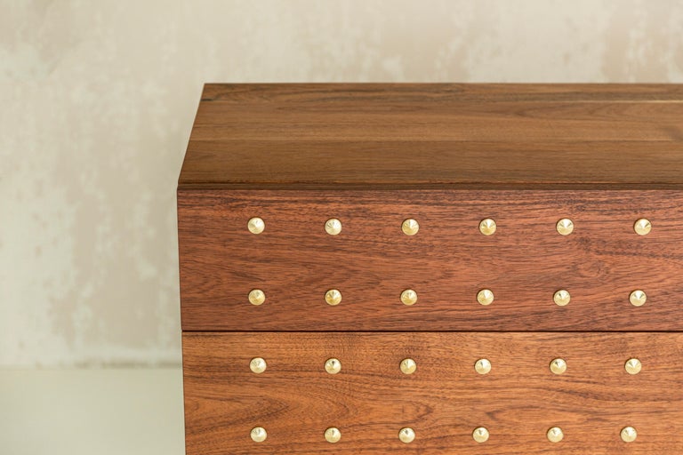 Annette Storage Cabinet Hand Made in Tzalam Wood and Brass Buttons by ...