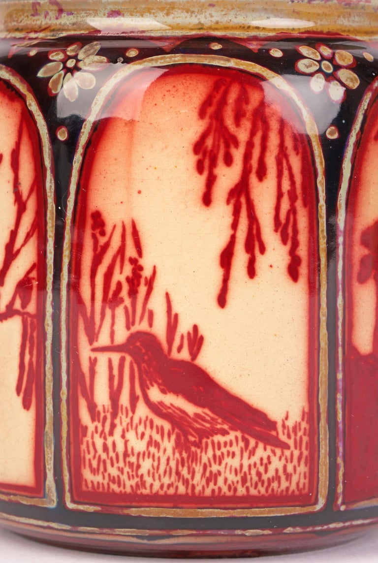 Annie Ollier Bernard Moore Arts and Crafts Hand-Painted Lustre Glazed ...