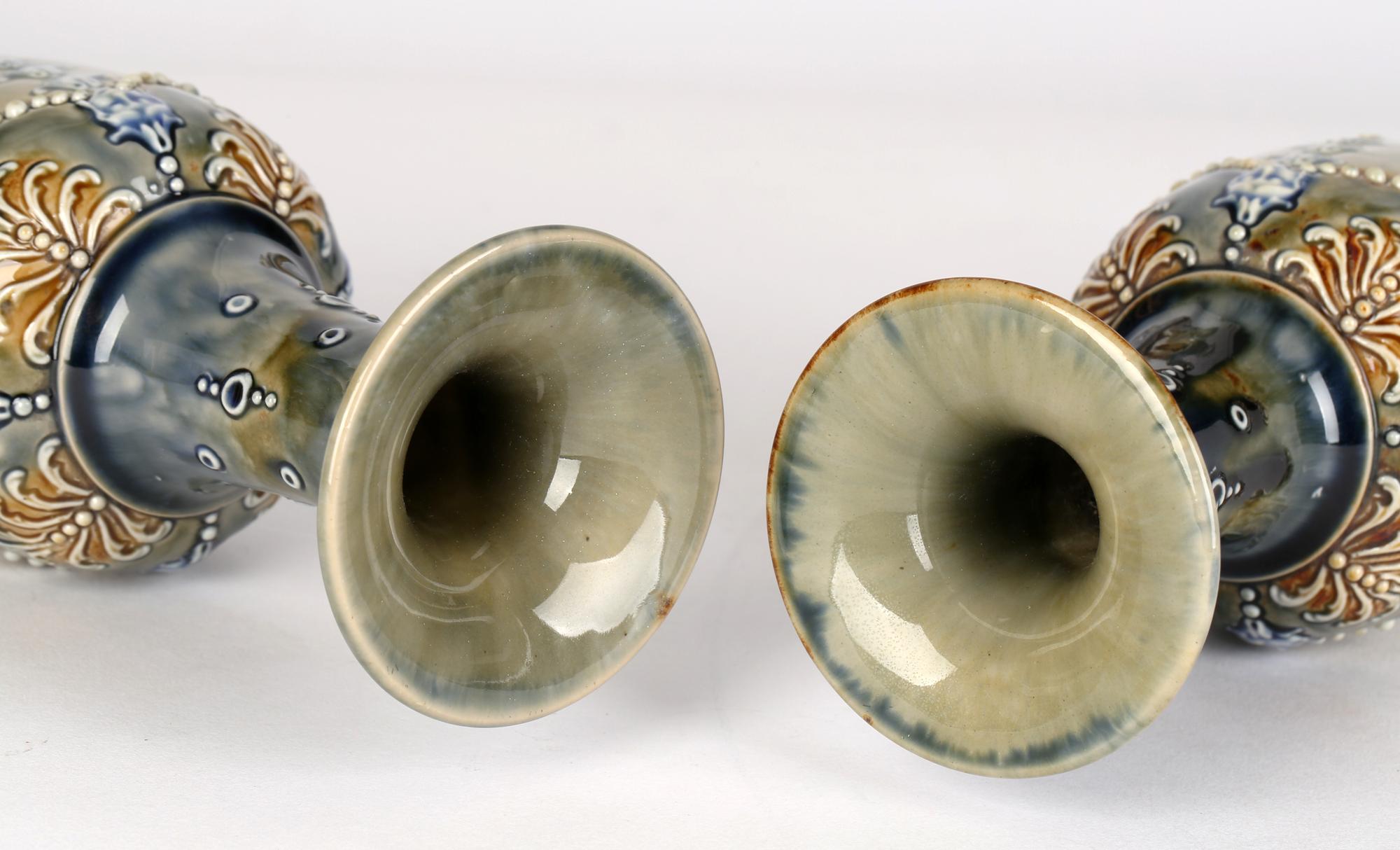 Annie Partridge Pair Doulton Lambeth Art Nouveau Vases with Maiden ...
