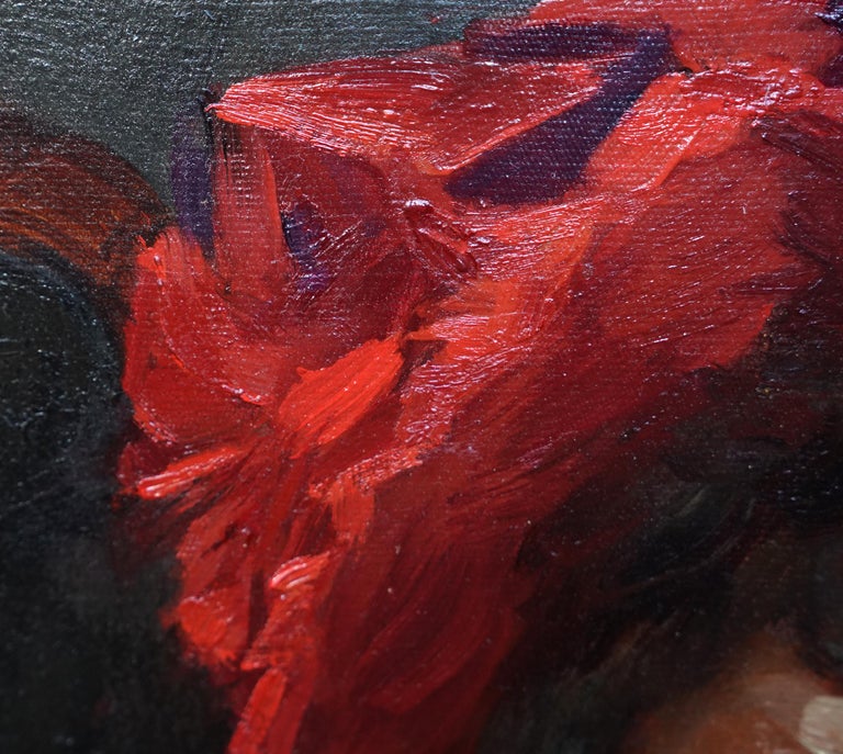 Annie Rose Laing - Portrait of a Girl in Red - Scottish 1900 Glasgow ...