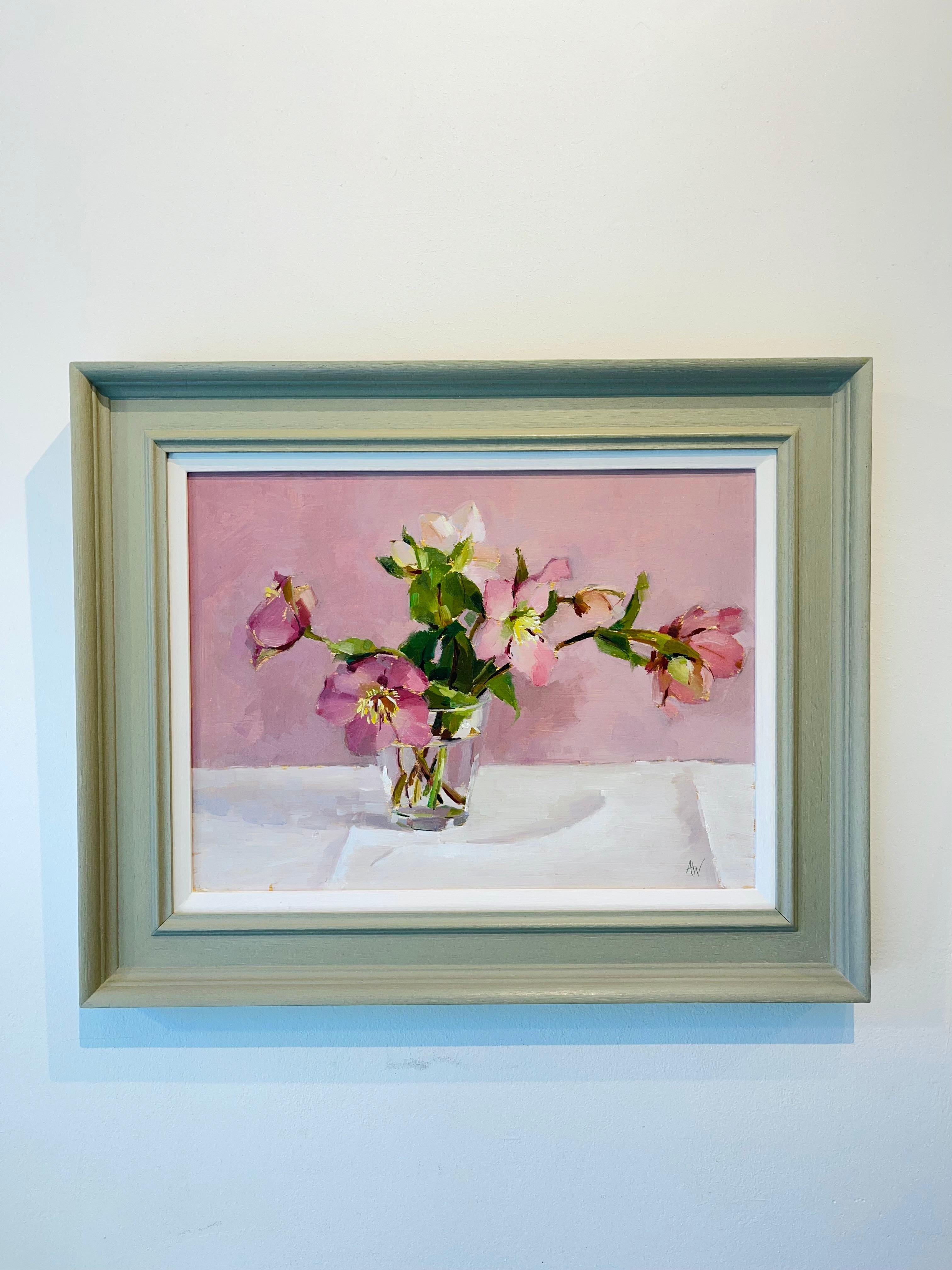 Annie Waring - Pink Hellebores - modern impressionist still life ...