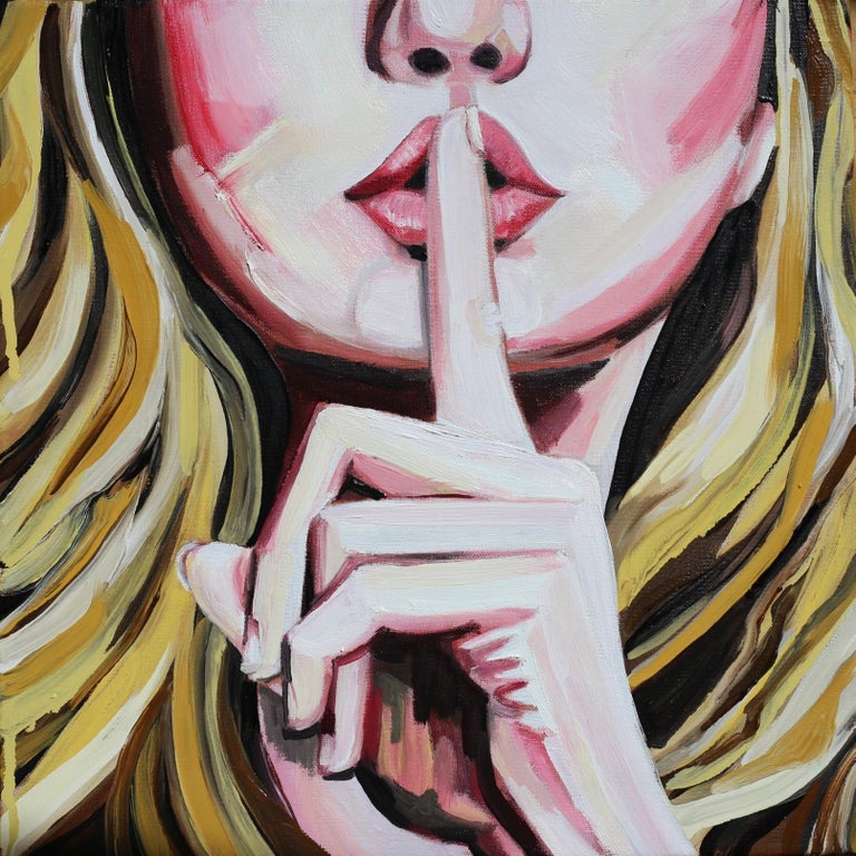 Annika Connor - "Our Secret" Painting, Oil on Linen, Figurative, Pastel ...