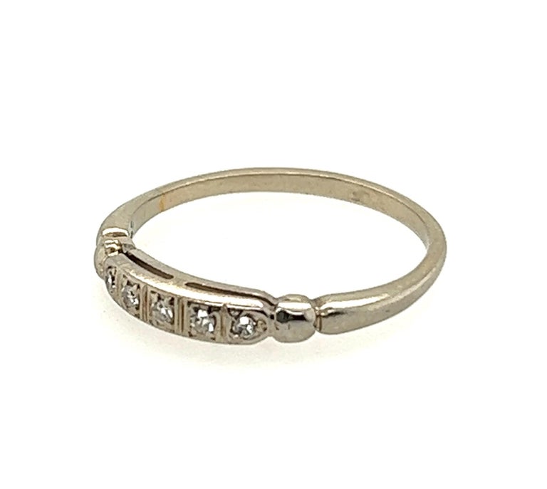 Anniversary Band .10ct Diamond Single Cuts F VS Art Deco Wedding Ring ...