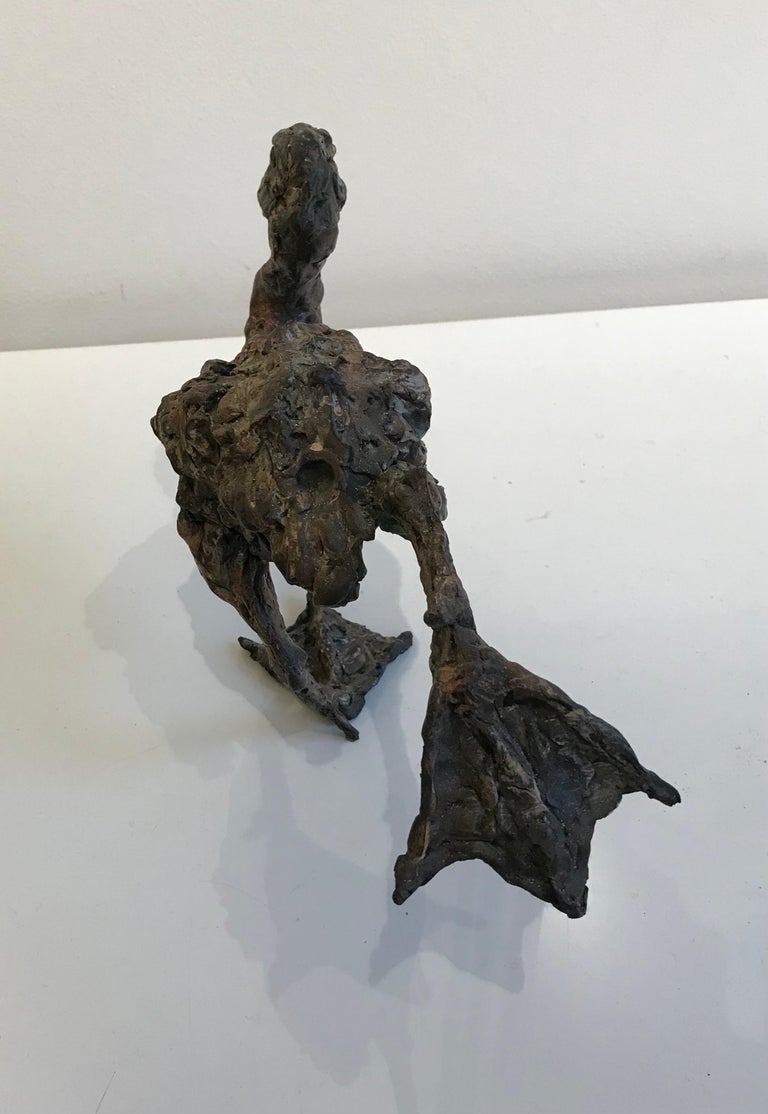 Ans Zondag - ''Stretch'', Contemporary Bronze Sculpture Portrait of a Duck, Bird For Sale at 1stDibs