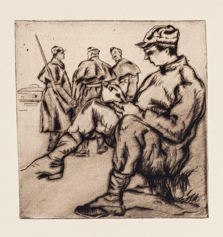 Anselmo Bucci - Front Italien - Etching on Paper - 1918 For Sale at 1stDibs