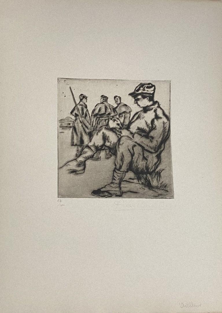 Anselmo Bucci - Military - Original Etching by Anselmo Bucci - 1917 For ...