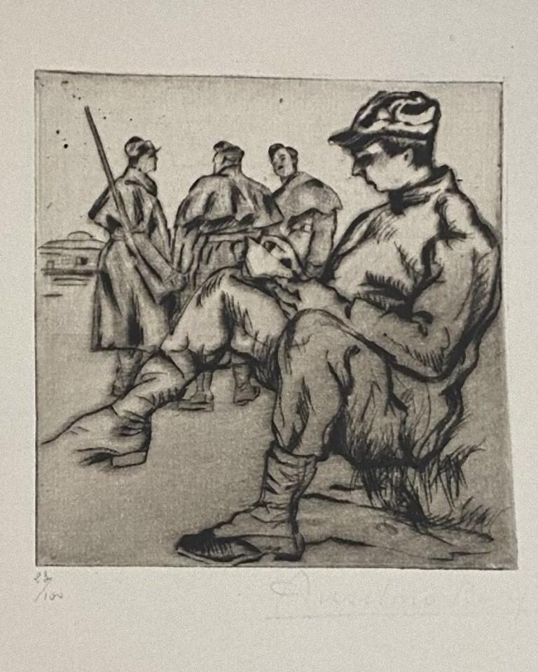 Anselmo Bucci - Military - Original Etching by Anselmo Bucci - 1917 For ...