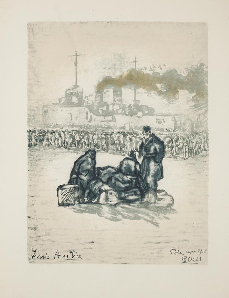 Anselmo Bucci - Pula 1918 - Original Lithograph on Paper - 1918 For ...